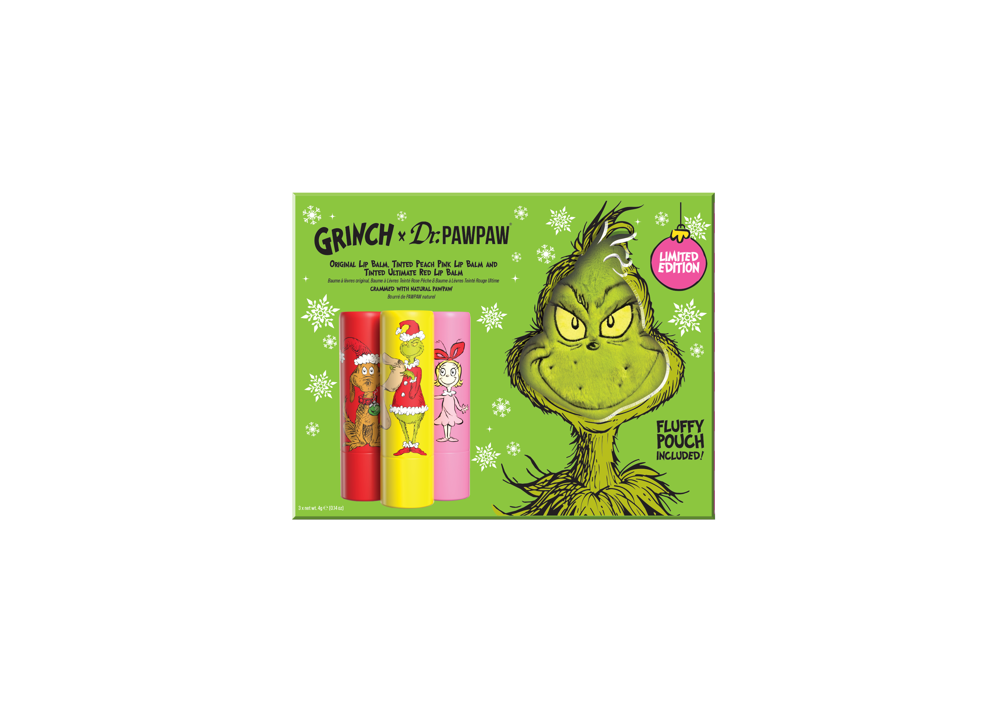 DPP x The Grinch Original, Peach Pink & Ultimate Red Gift Set – Dr Paw Paw